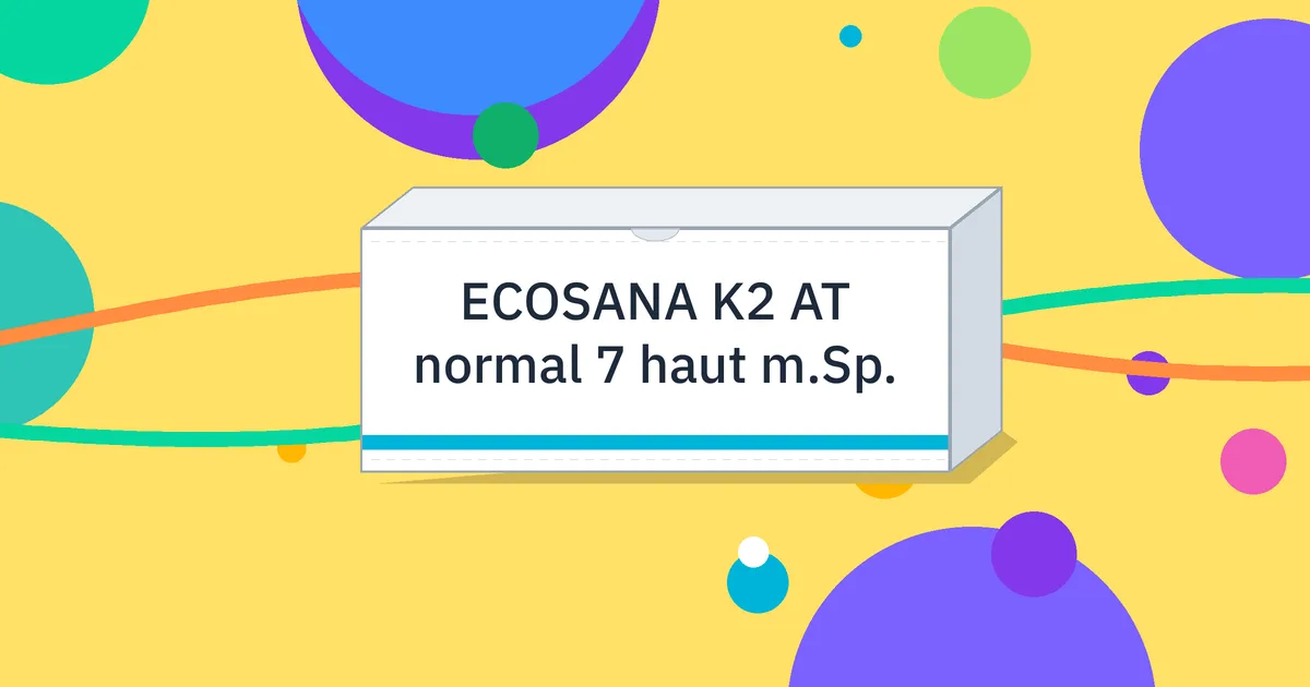 Symbolbild: Packung mit der Aufschrift ECOSANA K2 AT normal 7 haut m.Sp. (PZN 01566241) – Verfügbarkeit und Bezug in Apotheken in Frankfurt am Main