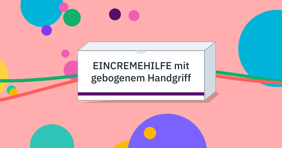 Symbolbild: Packung mit der Aufschrift EINCREMEHILFE mit gebogenem Handgriff (PZN 10830145) – Verfügbarkeit und Bezug in Apotheken in Frankfurt am Main