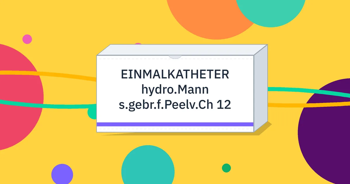Symbolbild: Packung mit der Aufschrift EINMALKATHETER hydro.Mann s.gebr.f.Peelv.Ch 12 (PZN 14137027) – Verfügbarkeit und Bezug in Apotheken in Frankfurt am Main