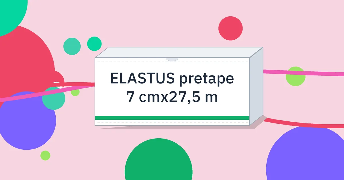 Symbolbild: Packung mit der Aufschrift ELASTUS pretape 7 cmx27,5 m (PZN 04078803) – Verfügbarkeit und Bezug in Apotheken in Frankfurt am Main
