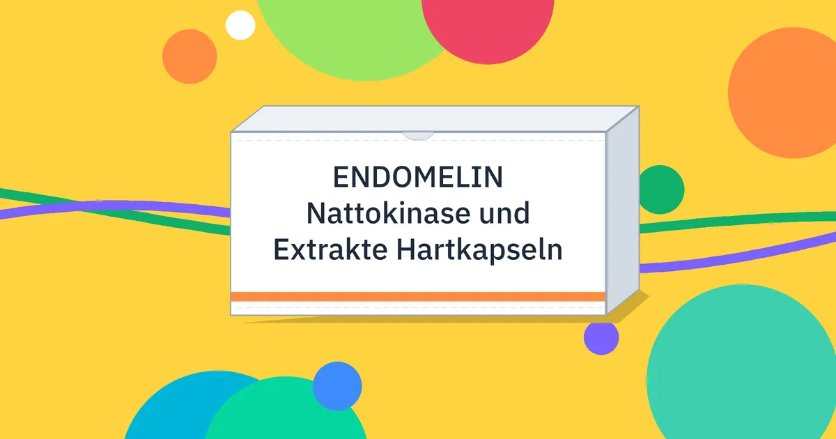 Symbolbild: Packung mit der Aufschrift ENDOMELIN Nattokinase und Extrakte Hartkapseln (PZN 19776358) – Verfügbarkeit und Bezug in Apotheken in Frankfurt am Main