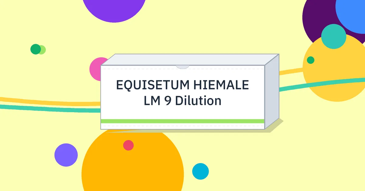 Symbolbild: Packung mit der Aufschrift EQUISETUM HIEMALE LM 9 Dilution (PZN 13473438) – Verfügbarkeit und Bezug in Apotheken in Frankfurt am Main
