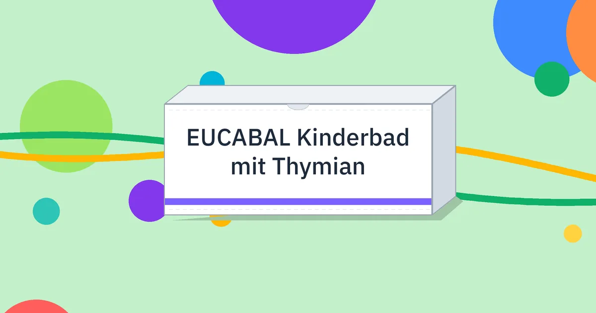 Symbolbild: Packung mit der Aufschrift EUCABAL Kinderbad mit Thymian (PZN 10738557) – Verfügbarkeit und Bezug in Apotheken in Frankfurt am Main
