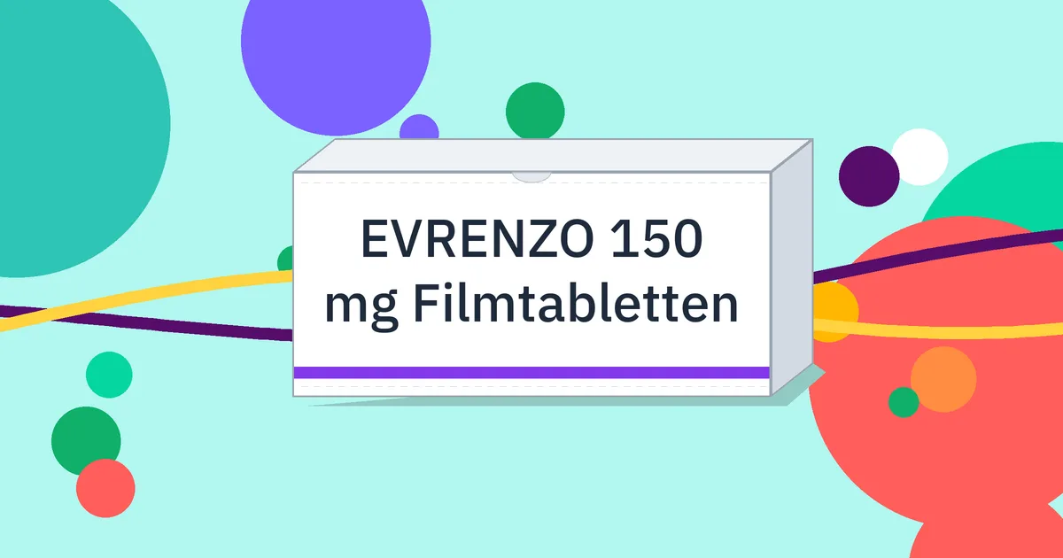 Symbolbild: Packung mit der Aufschrift EVRENZO 150 mg Filmtabletten (PZN 18738545) – Verfügbarkeit und Bezug in Apotheken in Frankfurt am Main