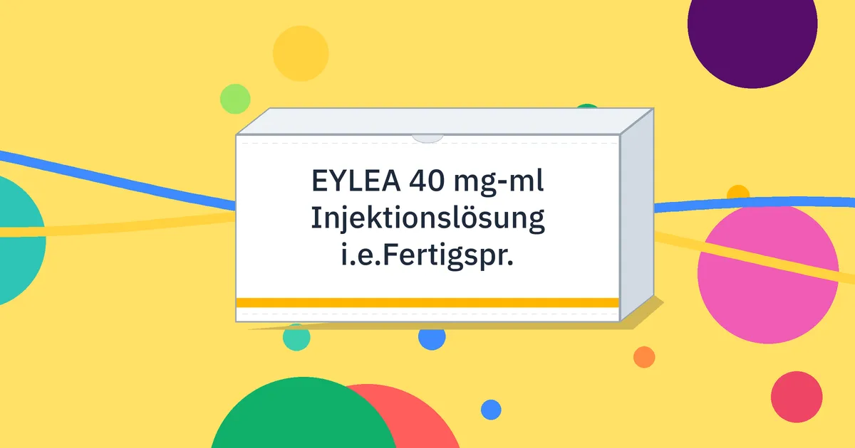Symbolbild: Packung mit der Aufschrift EYLEA 40 mg-ml Injektionslösung i.e.Fertigspr. (PZN 17155089) – Verfügbarkeit und Bezug in Apotheken in Frankfurt am Main