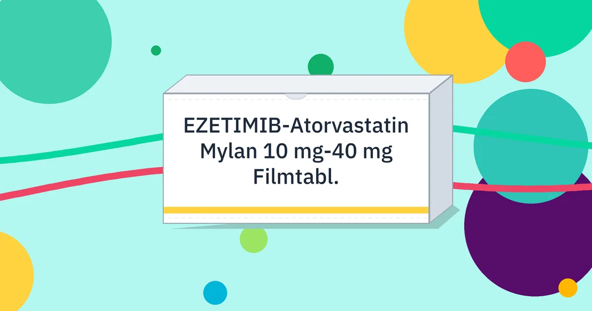 Symbolbild: Packung mit der Aufschrift EZETIMIB-Atorvastatin Mylan 10 mg-40 mg Filmtabl. (PZN 20420187) – Verfügbarkeit und Bezug in Apotheken in Frankfurt am Main