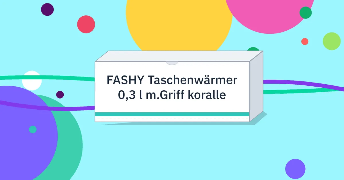 Symbolbild: Packung mit der Aufschrift FASHY Taschenwärmer 0,3 l m.Griff koralle (PZN 18025727) – Verfügbarkeit und Bezug in Apotheken in Frankfurt am Main