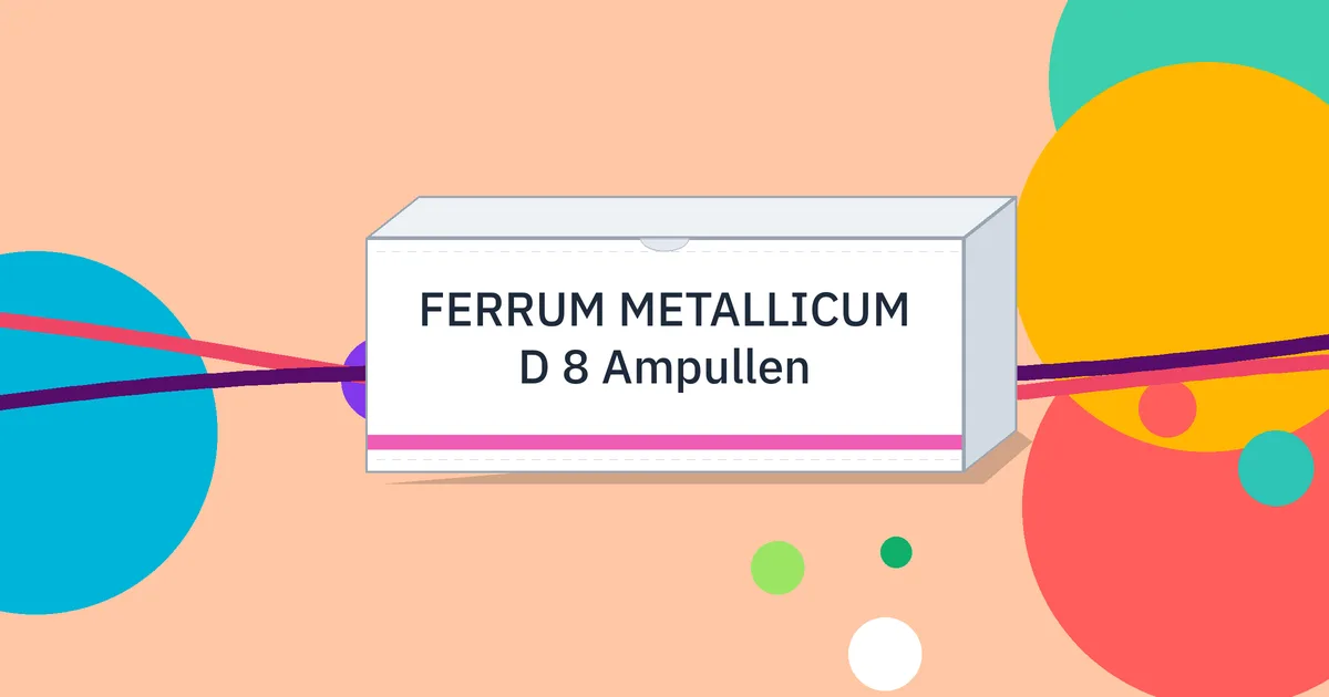 Symbolbild: Packung mit der Aufschrift FERRUM METALLICUM D 8 Ampullen (PZN 11705844) – Verfügbarkeit und Bezug in Apotheken in Frankfurt am Main