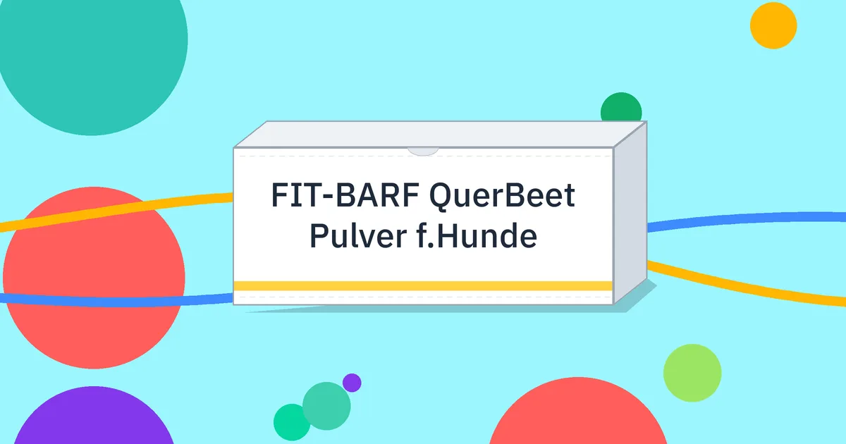 Symbolbild: Packung mit der Aufschrift FIT-BARF QuerBeet Pulver f.Hunde (PZN 11653946) – Verfügbarkeit und Bezug in Apotheken in Frankfurt am Main