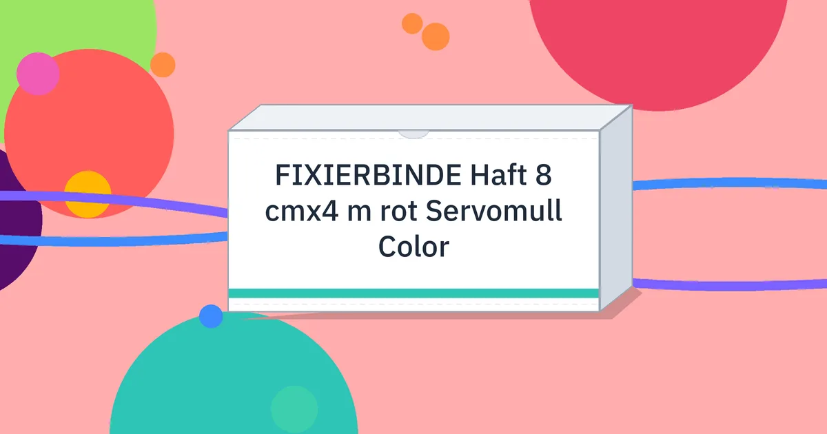 Symbolbild: Packung mit der Aufschrift FIXIERBINDE Haft 8 cmx4 m rot Servomull Color (PZN 12671550) – Verfügbarkeit und Bezug in Apotheken in Frankfurt am Main
