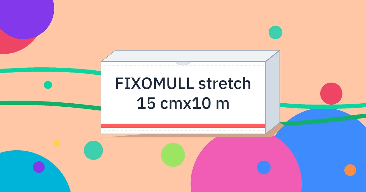 Symbolbild: Packung mit der Aufschrift FIXOMULL stretch 15 cmx10 m (PZN 20610781) – Verfügbarkeit und Bezug in Apotheken in Frankfurt am Main