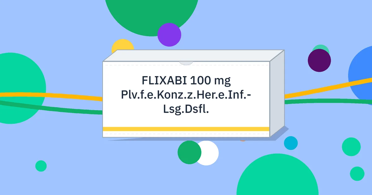 Symbolbild: Packung mit der Aufschrift FLIXABI 100 mg Plv.f.e.Konz.z.Her.e.Inf.-Lsg.Dsfl. (PZN 14356798) – Verfügbarkeit und Bezug in Apotheken in Frankfurt am Main