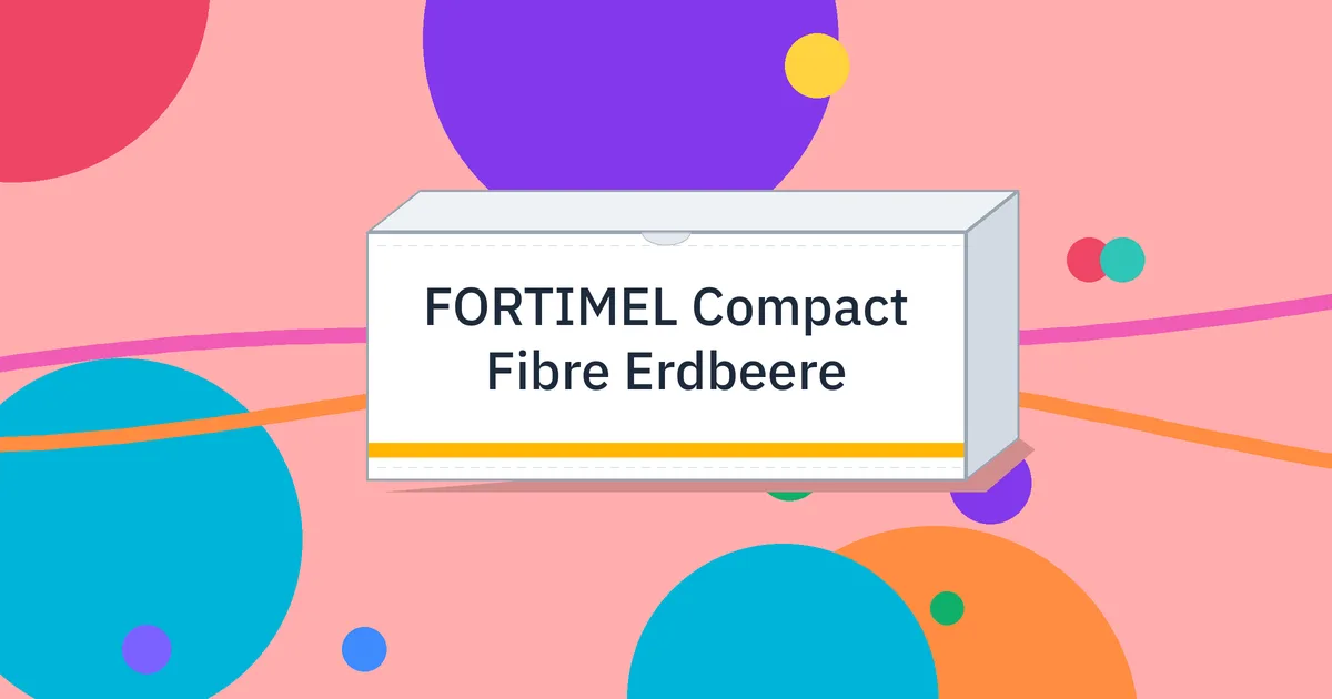 Symbolbild: Packung mit der Aufschrift FORTIMEL Compact Fibre Erdbeere (PZN 11513369) – Verfügbarkeit und Bezug in Apotheken in Frankfurt am Main