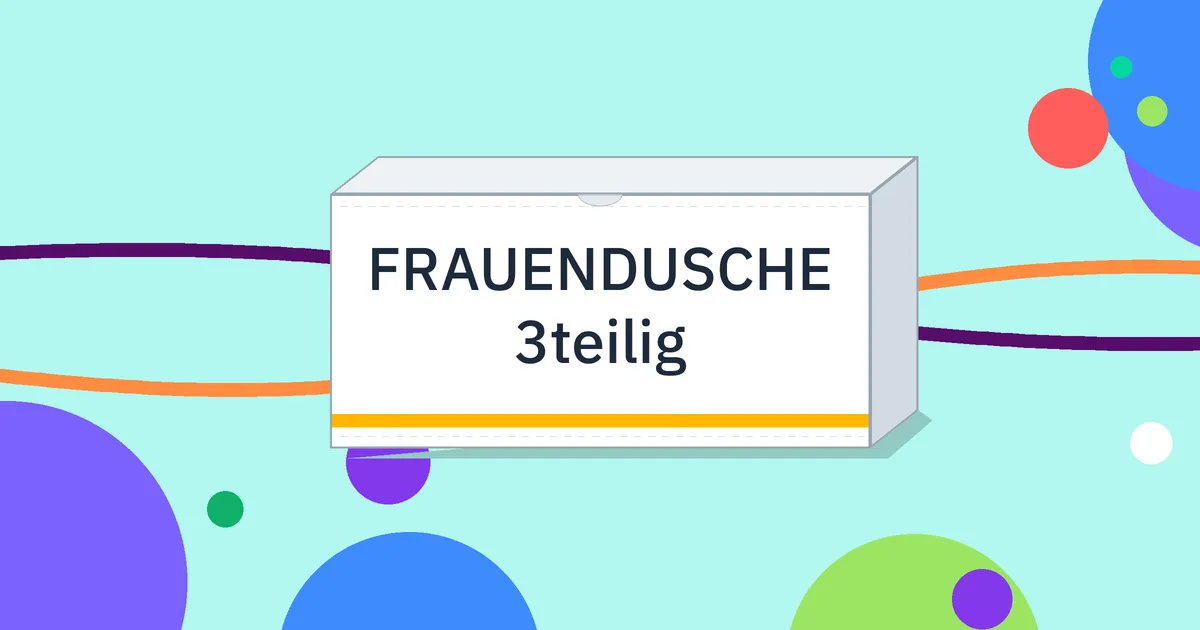 Symbolbild: Packung mit der Aufschrift FRAUENDUSCHE 3teilig (PZN 08600314) – Verfügbarkeit und Bezug in Apotheken in Frankfurt am Main