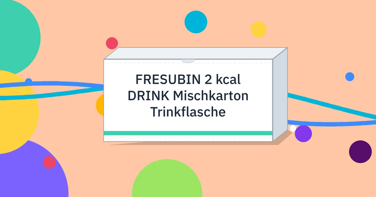 Symbolbild: Packung mit der Aufschrift FRESUBIN 2 kcal DRINK Mischkarton Trinkflasche (PZN 20007369) – Verfügbarkeit und Bezug in Apotheken in Frankfurt am Main