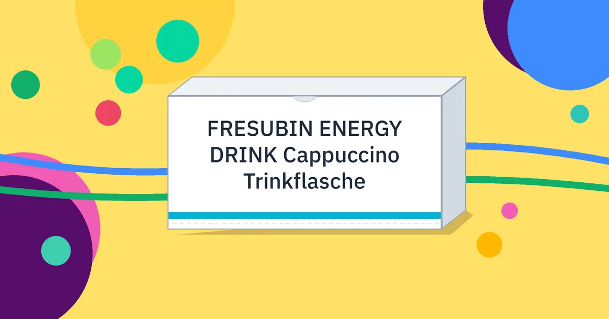 Symbolbild: Packung mit der Aufschrift FRESUBIN ENERGY DRINK Cappuccino Trinkflasche (PZN 19372827) – Verfügbarkeit und Bezug in Apotheken in Frankfurt am Main