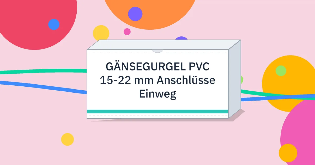 Symbolbild: Packung mit der Aufschrift GÄNSEGURGEL PVC 15-22 mm Anschlüsse Einweg (PZN 07589361) – Verfügbarkeit und Bezug in Apotheken in Frankfurt am Main