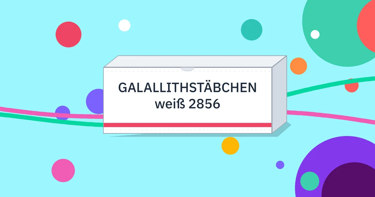 Symbolbild: Packung mit der Aufschrift GALALLITHSTÄBCHEN weiß 2856 (PZN 07341566) – Verfügbarkeit und Bezug in Apotheken in Frankfurt am Main
