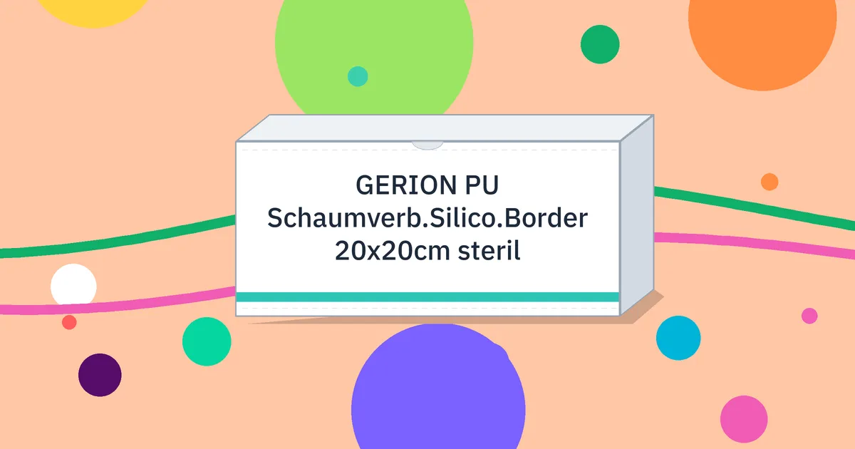 Symbolbild: Packung mit der Aufschrift GERION PU Schaumverb.Silico.Border 20x20cm steril (PZN 19746541) – Verfügbarkeit und Bezug in Apotheken in Frankfurt am Main