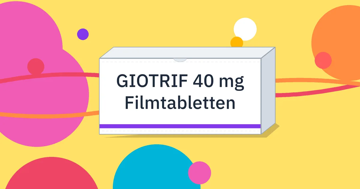 Symbolbild: Packung mit der Aufschrift GIOTRIF 40 mg Filmtabletten (PZN 13420761) – Verfügbarkeit und Bezug in Apotheken in Frankfurt am Main