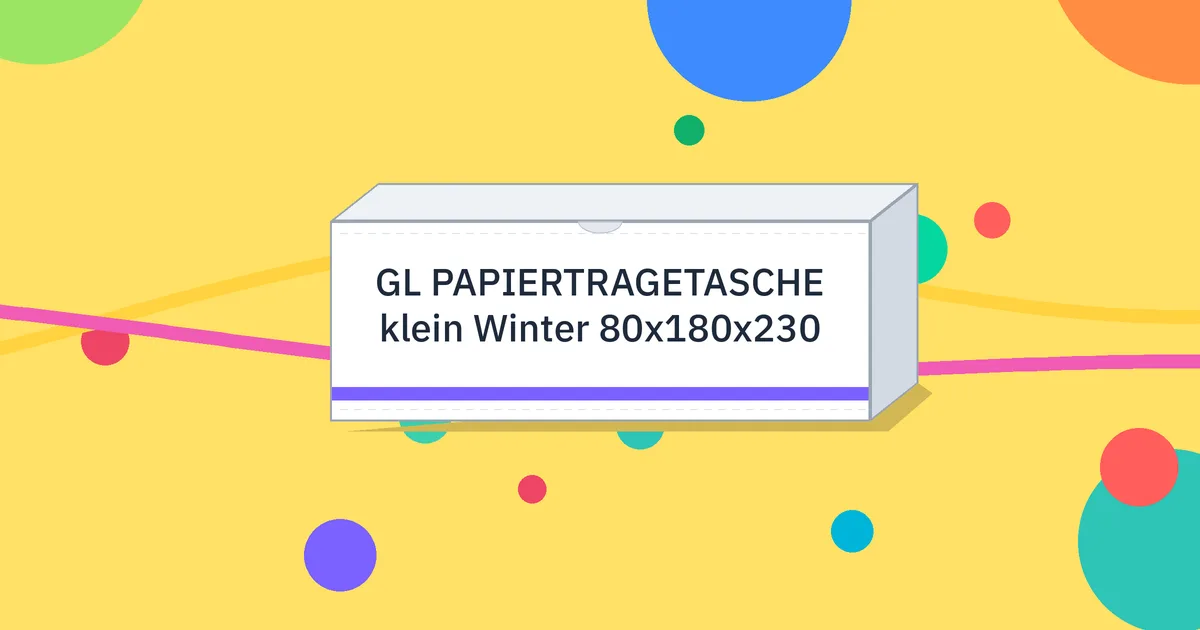 Symbolbild: Packung mit der Aufschrift GL PAPIERTRAGETASCHE klein Winter 80x180x230 (PZN 17992388) – Verfügbarkeit und Bezug in Apotheken in Frankfurt am Main