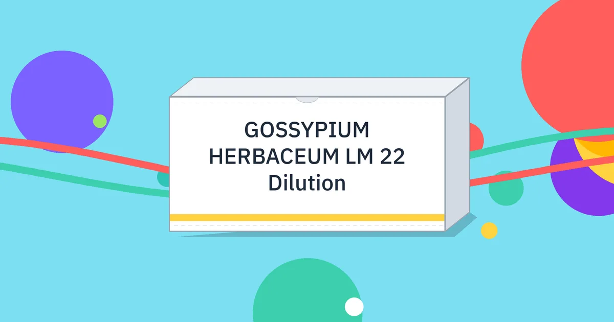 Symbolbild: Packung mit der Aufschrift GOSSYPIUM HERBACEUM LM 22 Dilution (PZN 13545706) – Verfügbarkeit und Bezug in Apotheken in Frankfurt am Main