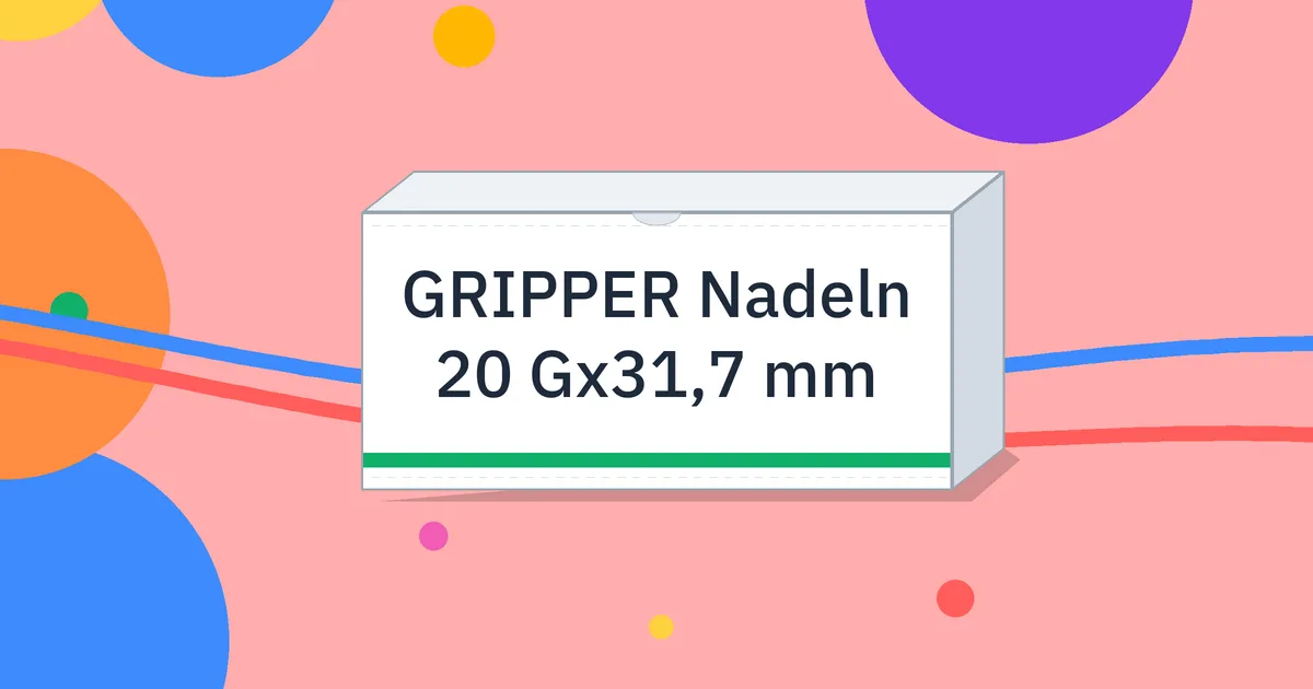 Symbolbild: Packung mit der Aufschrift GRIPPER Nadeln 20 Gx31,7 mm (PZN 05495785) – Verfügbarkeit und Bezug in Apotheken in Frankfurt am Main