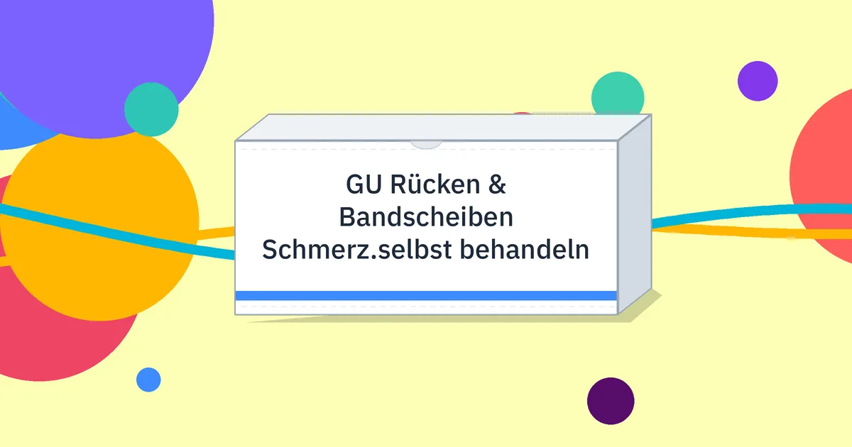 Symbolbild: Packung mit der Aufschrift GU Rücken & Bandscheiben Schmerz.selbst behandeln (PZN 20325371) – Verfügbarkeit und Bezug in Apotheken in Frankfurt am Main