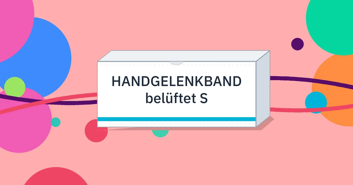Symbolbild: Packung mit der Aufschrift HANDGELENKBAND belüftet S (PZN 19070084) – Verfügbarkeit und Bezug in Apotheken in Frankfurt am Main