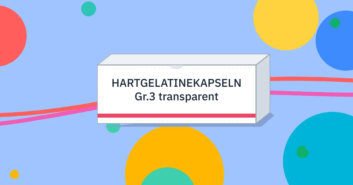 Symbolbild: Packung mit der Aufschrift HARTGELATINEKAPSELN Gr.3 transparent (PZN 18770419) – Verfügbarkeit und Bezug in Apotheken in Frankfurt am Main