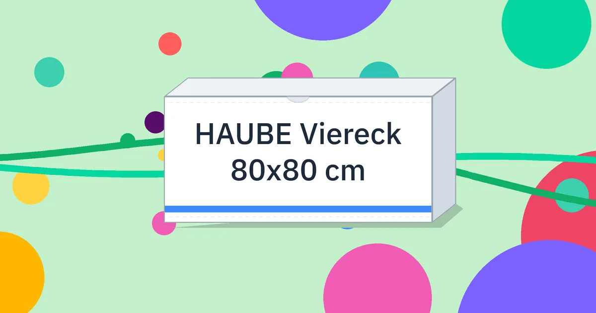 Symbolbild: Packung mit der Aufschrift HAUBE Viereck 80x80 cm (PZN 07600341) – Verfügbarkeit und Bezug in Apotheken in Frankfurt am Main