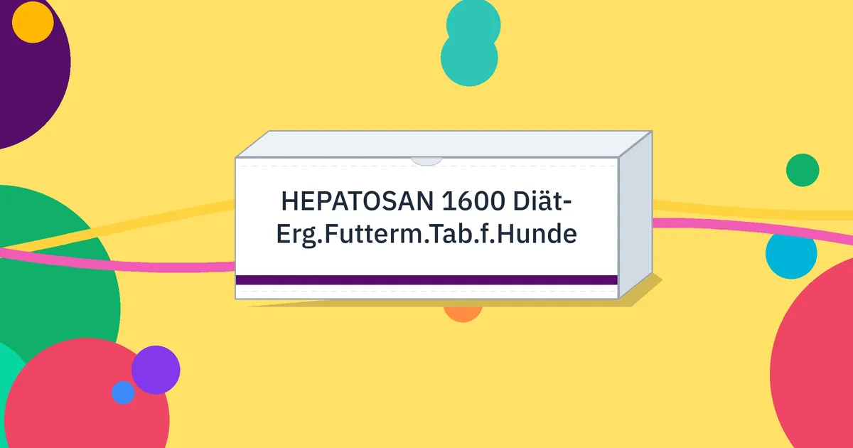 Symbolbild: Packung mit der Aufschrift HEPATOSAN 1600 Diät-Erg.Futterm.Tab.f.Hunde (PZN 13501063) – Verfügbarkeit und Bezug in Apotheken in Frankfurt am Main