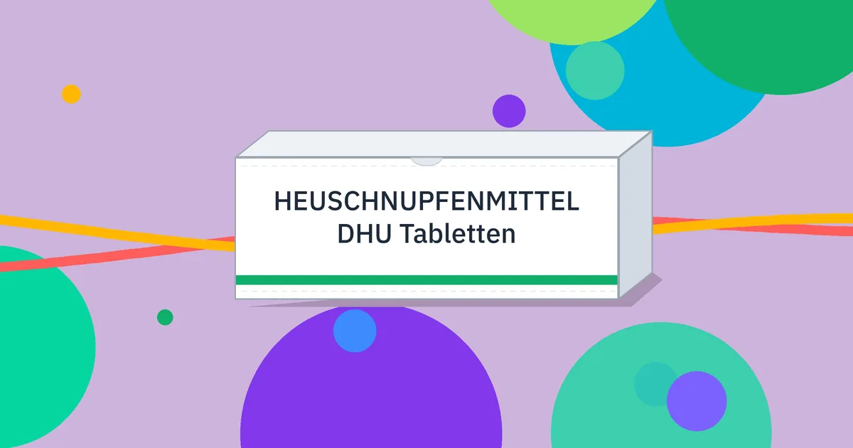 Symbolbild: Packung mit der Aufschrift HEUSCHNUPFENMITTEL DHU Tabletten (PZN 08436903) – Verfügbarkeit und Bezug in Apotheken in Frankfurt am Main
