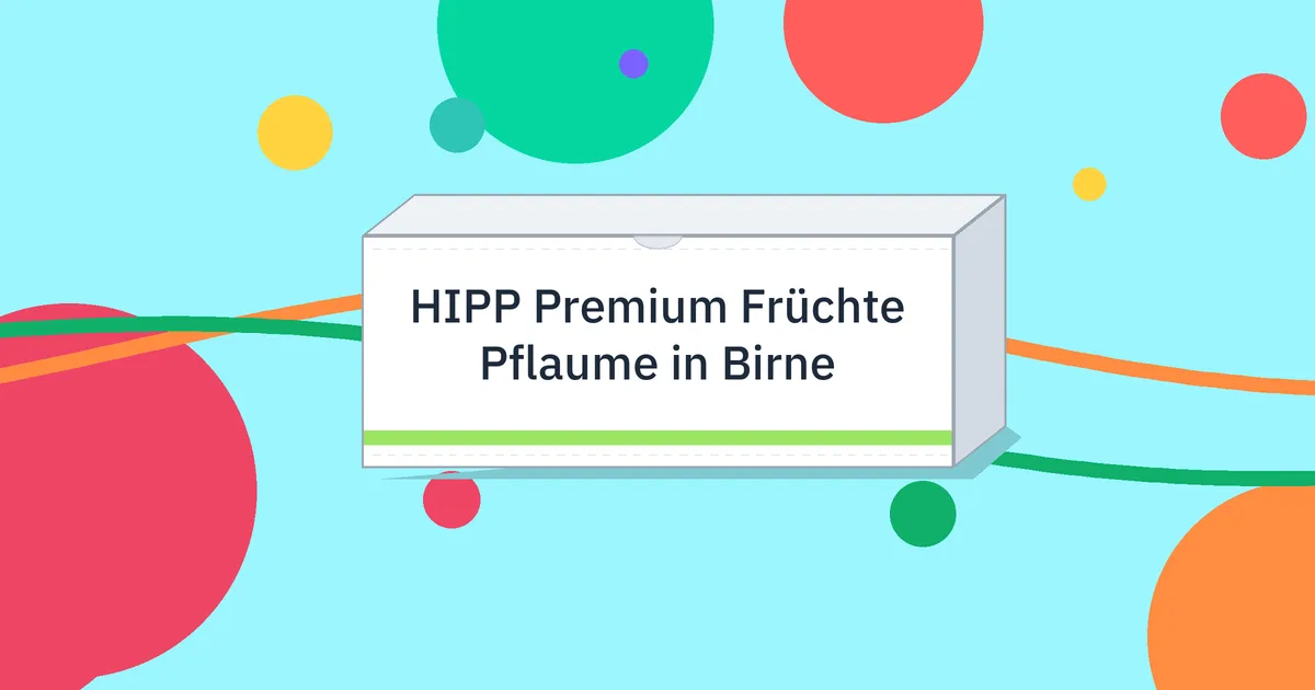Symbolbild: Packung mit der Aufschrift HIPP Premium Früchte Pflaume in Birne (PZN 18435980) – Verfügbarkeit und Bezug in Apotheken in Frankfurt am Main