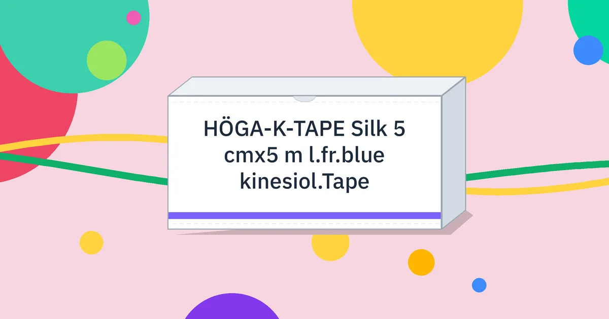 Symbolbild: Packung mit der Aufschrift HÖGA-K-TAPE Silk 5 cmx5 m l.fr.blue kinesiol.Tape (PZN 14136068) – Verfügbarkeit und Bezug in Apotheken in Frankfurt am Main