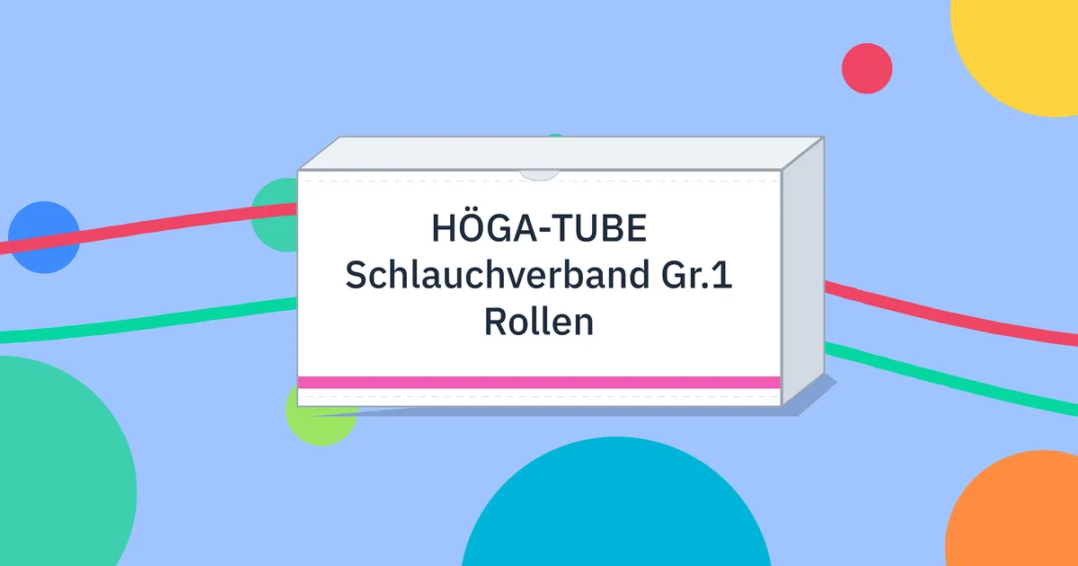 Symbolbild: Packung mit der Aufschrift HÖGA-TUBE Schlauchverband Gr.1 Rollen (PZN 04401931) – Verfügbarkeit und Bezug in Apotheken in Frankfurt am Main