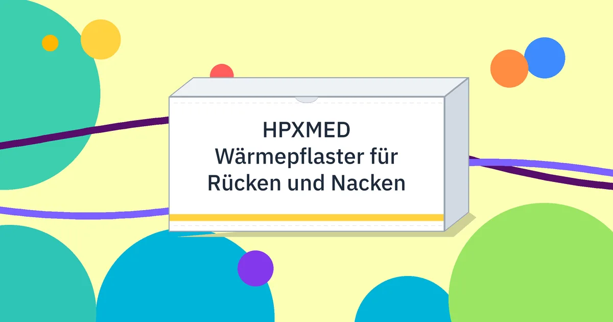 Symbolbild: Packung mit der Aufschrift HPXMED Wärmepflaster für Rücken und Nacken (PZN 12443010) – Verfügbarkeit und Bezug in Apotheken in Frankfurt am Main