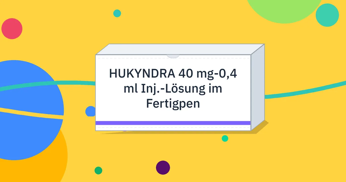 Symbolbild: Packung mit der Aufschrift HUKYNDRA 40 mg-0,4 ml Inj.-Lösung im Fertigpen (PZN 18271389) – Verfügbarkeit und Bezug in Apotheken in Frankfurt am Main