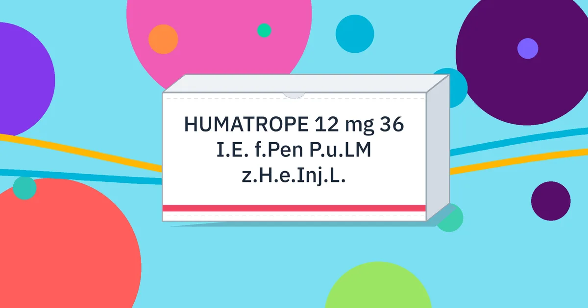 Symbolbild: Packung mit der Aufschrift HUMATROPE 12 mg 36 I.E. f.Pen P.u.LM z.H.e.Inj.L. (PZN 11158342) – Verfügbarkeit und Bezug in Apotheken in Frankfurt am Main