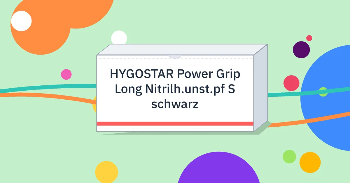 Symbolbild: Packung mit der Aufschrift HYGOSTAR Power Grip Long Nitrilh.unst.pf S schwarz (PZN 20775217) – Verfügbarkeit und Bezug in Apotheken in Frankfurt am Main
