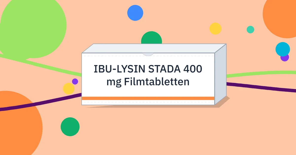 Symbolbild: Packung mit der Aufschrift IBU-LYSIN STADA 400 mg Filmtabletten (PZN 17855088) – Verfügbarkeit und Bezug in Apotheken in Frankfurt am Main