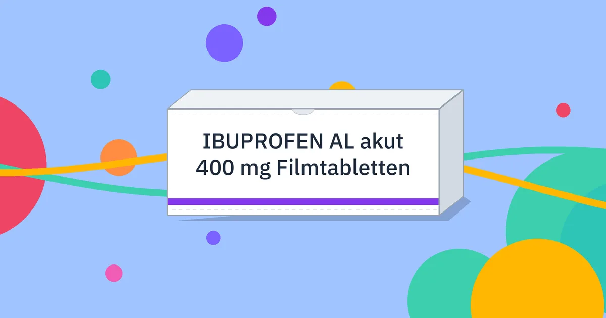 Symbolbild: Packung mit der Aufschrift IBUPROFEN AL akut 400 mg Filmtabletten (PZN 05020875) – Verfügbarkeit und Bezug in Apotheken in Frankfurt am Main
