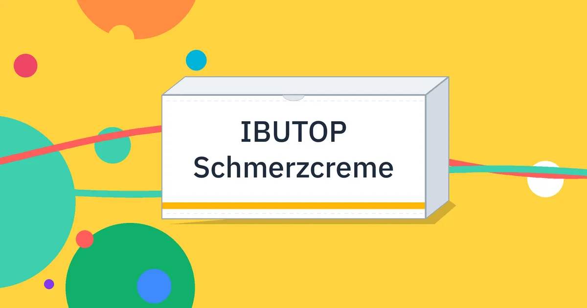 Symbolbild: Packung mit der Aufschrift IBUTOP Schmerzcreme (PZN 09750636) – Verfügbarkeit und Bezug in Apotheken in Frankfurt am Main