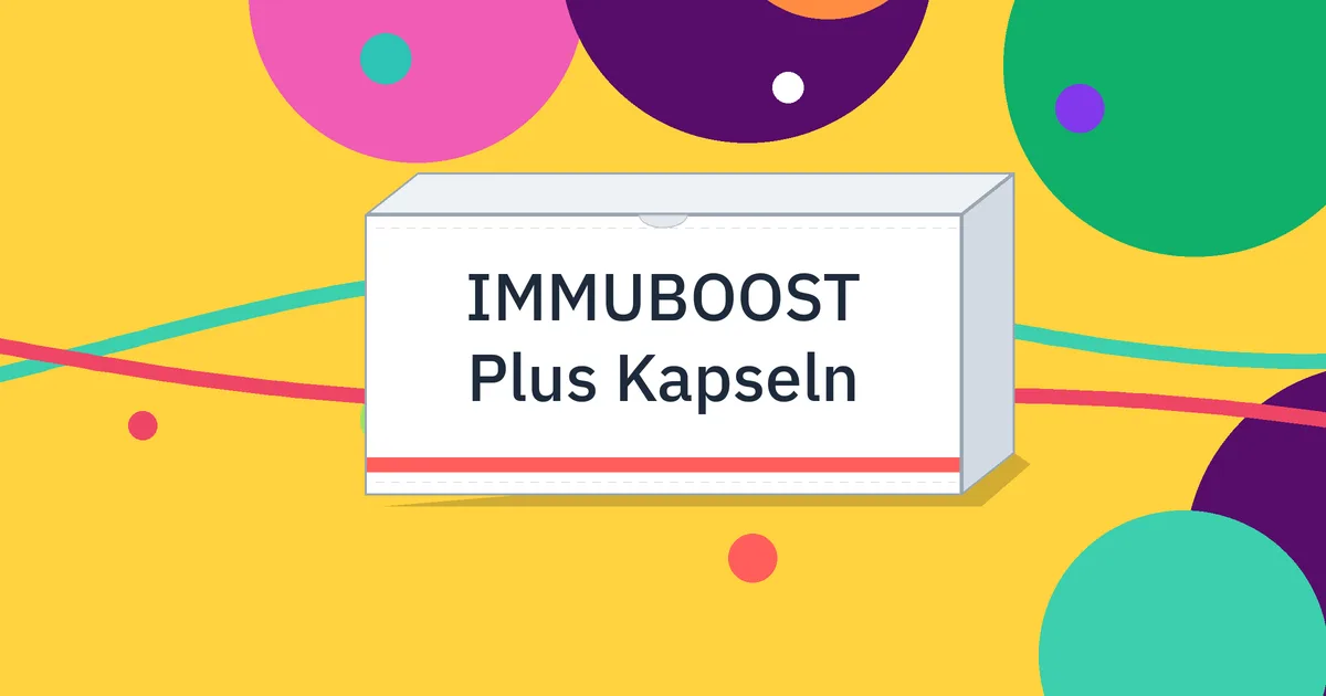 Symbolbild: Packung mit der Aufschrift IMMUBOOST Plus Kapseln (PZN 18131777) – Verfügbarkeit und Bezug in Apotheken in Frankfurt am Main