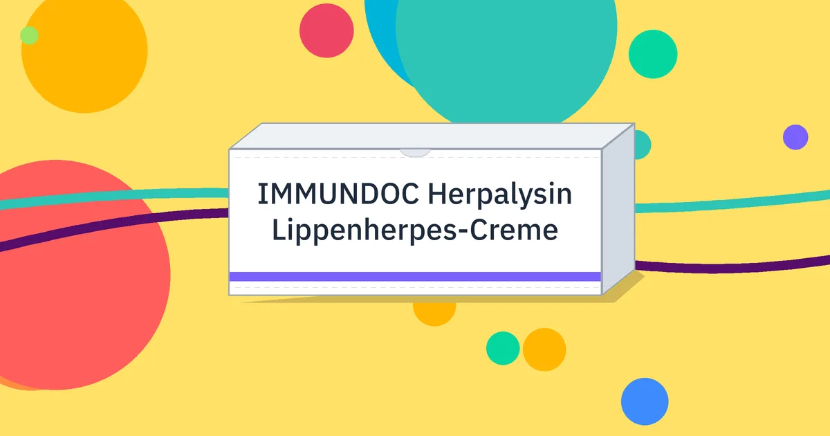 Symbolbild: Packung mit der Aufschrift IMMUNDOC Herpalysin Lippenherpes-Creme (PZN 17529561) – Verfügbarkeit und Bezug in Apotheken in Frankfurt am Main