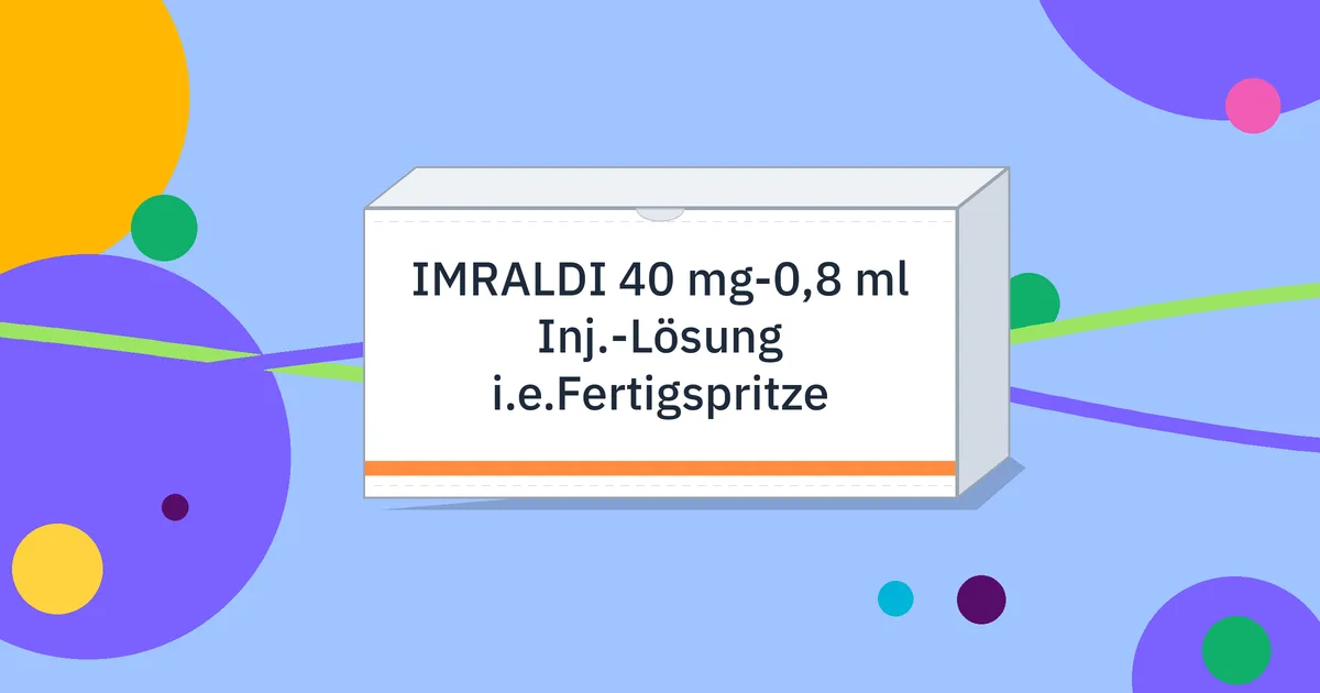 Symbolbild: Packung mit der Aufschrift IMRALDI 40 mg-0,8 ml Inj.-Lösung i.e.Fertigspritze (PZN 19262978) – Verfügbarkeit und Bezug in Apotheken in Frankfurt am Main