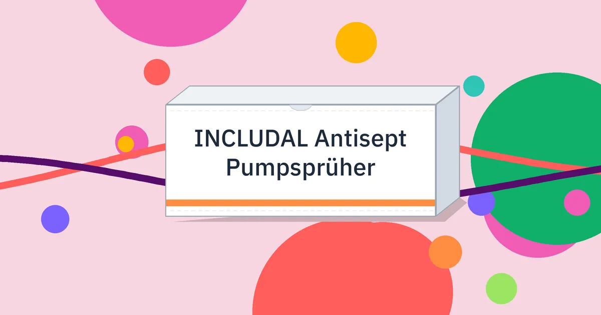 Symbolbild: Packung mit der Aufschrift INCLUDAL Antisept Pumpsprüher (PZN 03854240) – Verfügbarkeit und Bezug in Apotheken in Frankfurt am Main