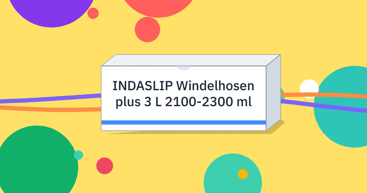 Symbolbild: Packung mit der Aufschrift INDASLIP Windelhosen plus 3 L 2100-2300 ml (PZN 09922563) – Verfügbarkeit und Bezug in Apotheken in Frankfurt am Main