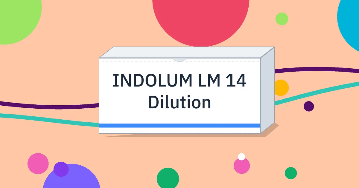 Symbolbild: Packung mit der Aufschrift INDOLUM LM 14 Dilution (PZN 13560025) – Verfügbarkeit und Bezug in Apotheken in Frankfurt am Main