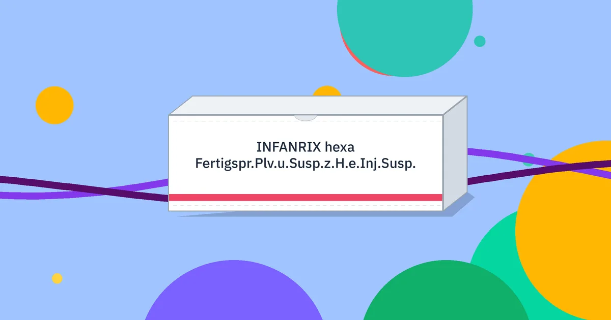 Symbolbild: Packung mit der Aufschrift INFANRIX hexa Fertigspr.Plv.u.Susp.z.H.e.Inj.Susp. (PZN 07707257) – Verfügbarkeit und Bezug in Apotheken in Frankfurt am Main